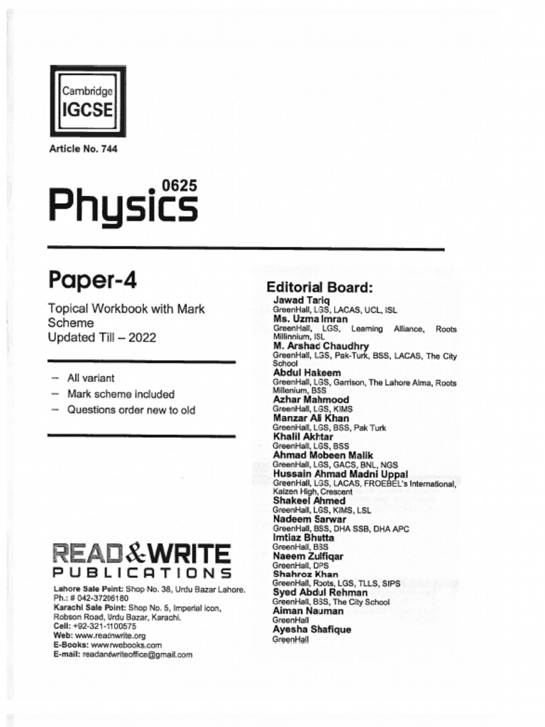 IGCSE Physics P4 Topical - 240321 - 135258 | PDF