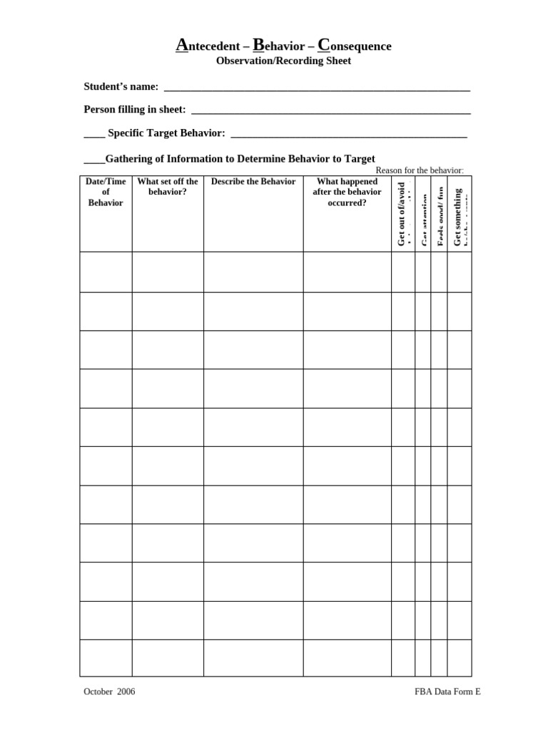 ABC Lined Recording Sheet | PDF