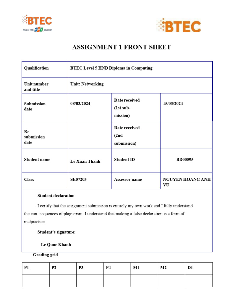 BTEC HND Networking Assignment Overview | PDF | Computer Network | Network Topology