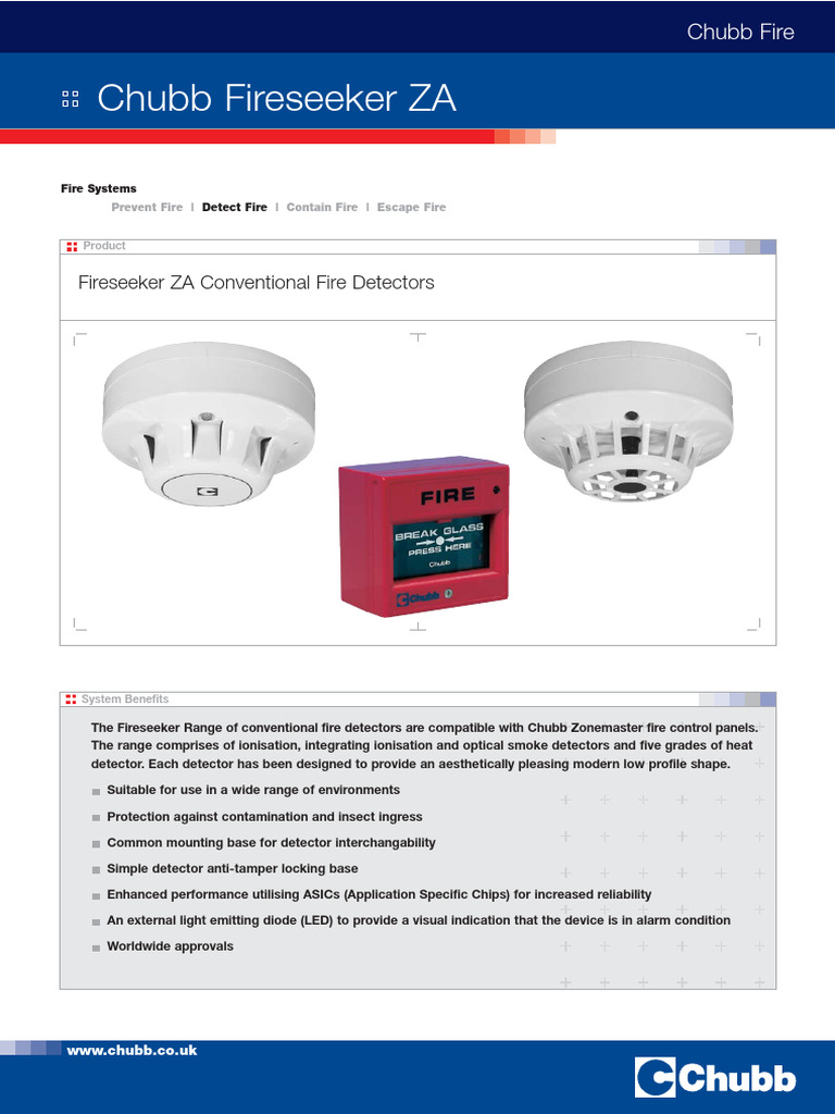 Chubb - Convensional Detector | PDF | Smoke | Sensor