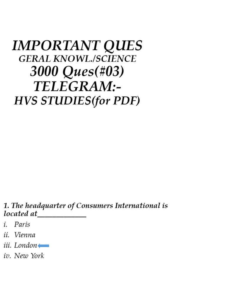 3000 General Knowledge Questions | PDF