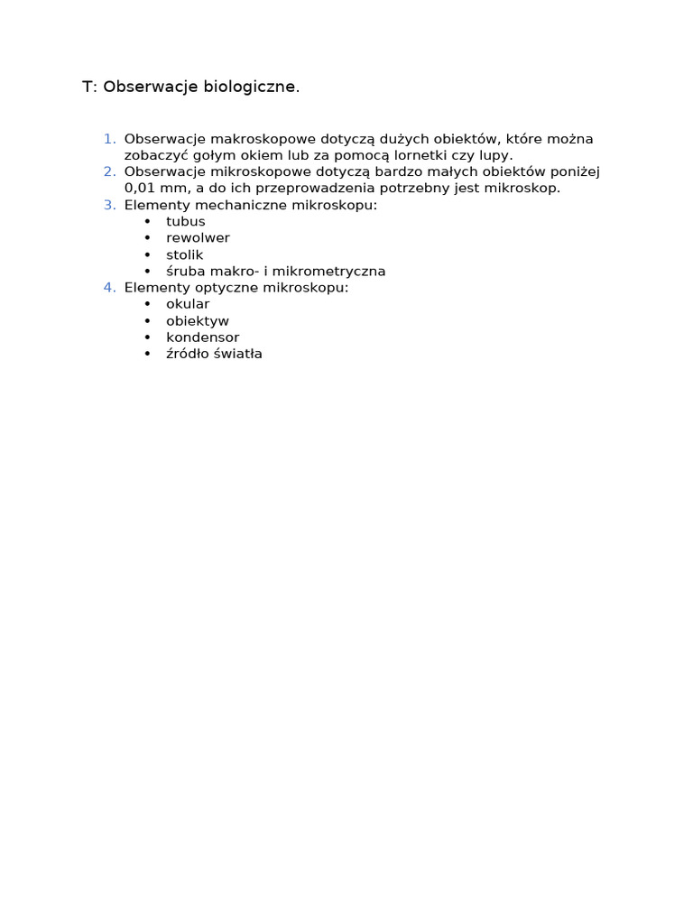 1.3. Obserwacje Biologiczne | PDF