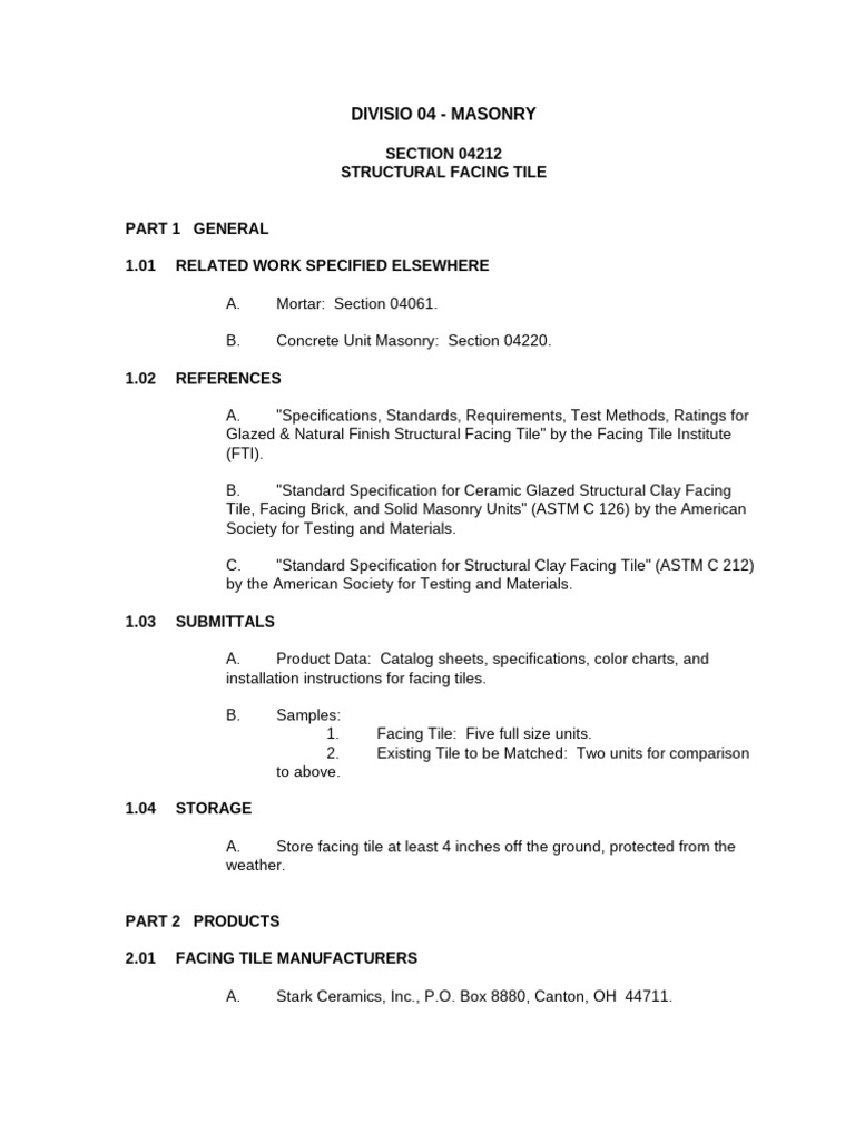 Structural Facing Tile | PDF | Tile | Masonry