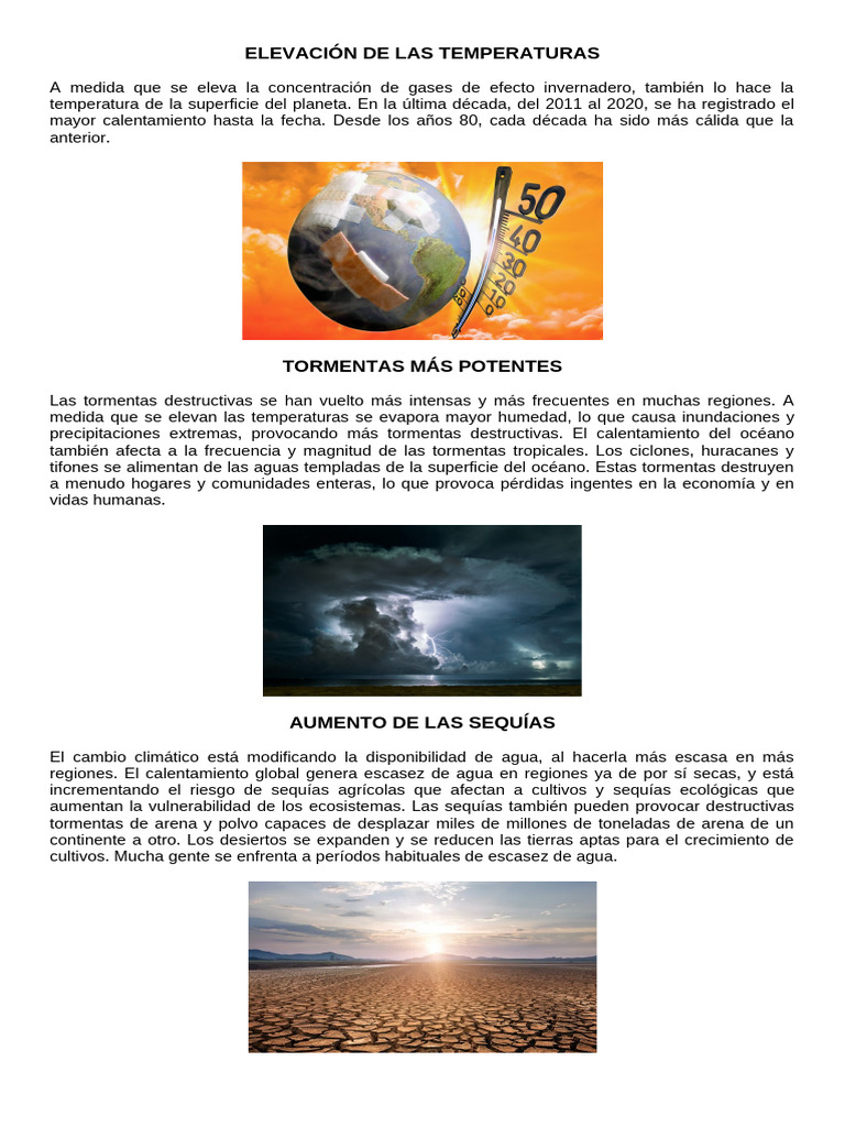 Impactos del Cambio Climático Global | PDF | Ciclones tropicales ...