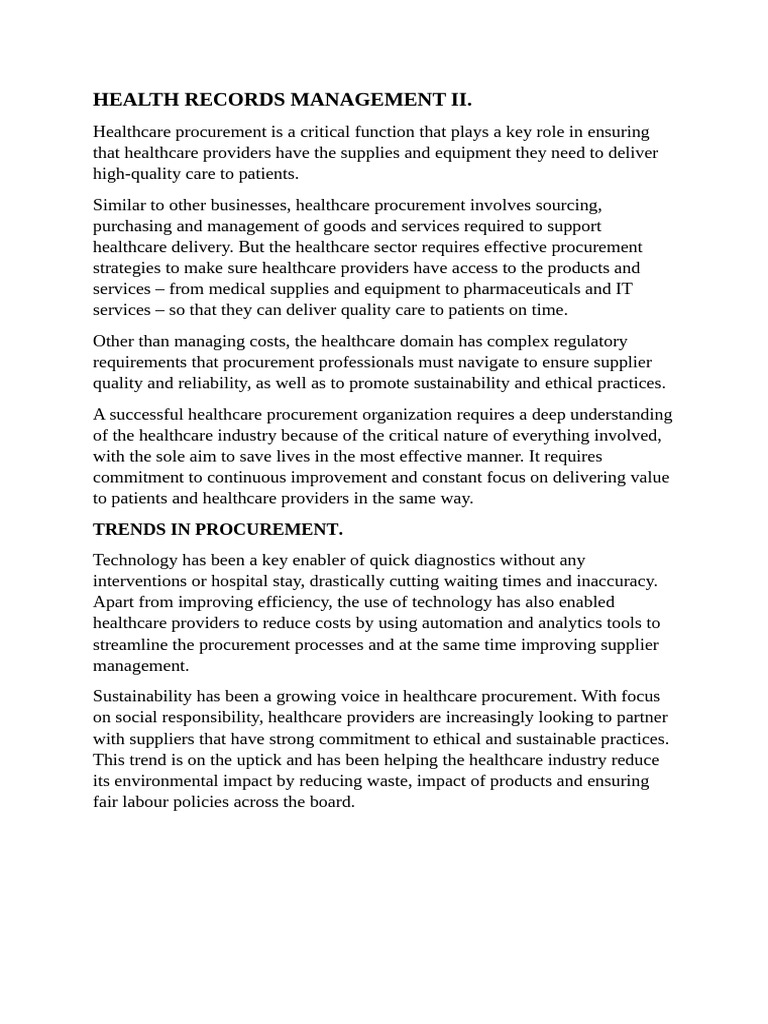 Health Records Management II | PDF | Quality Assurance | Patient Safety