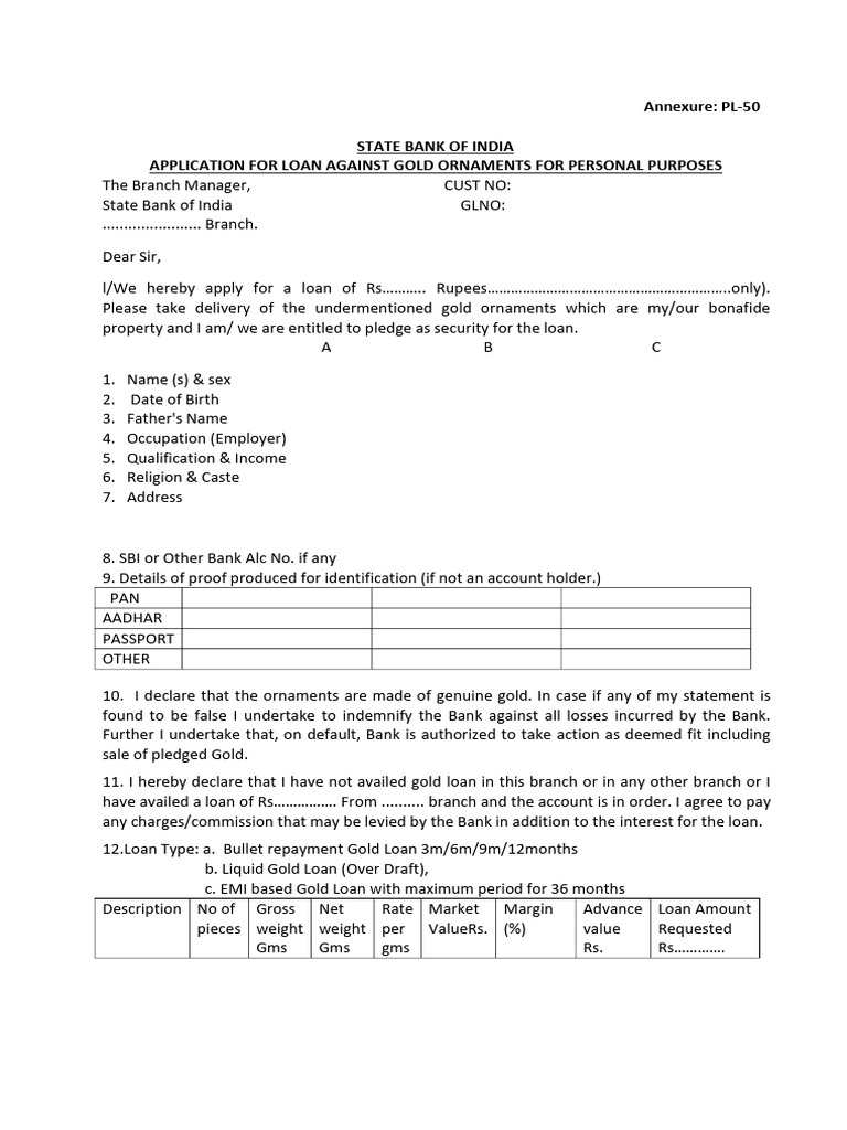 Personal Loan Pdf Identity Document Loans