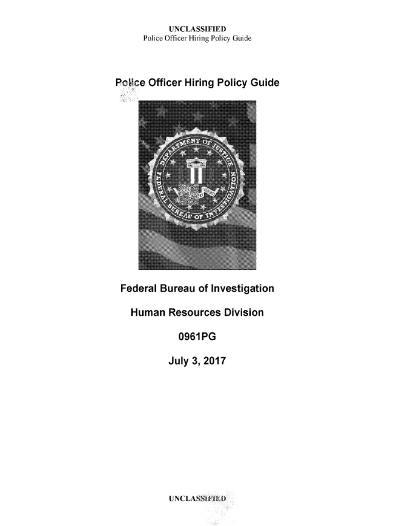 Police Officer Hiring Policy Guide 0961PG Part 01 of 01 | PDF