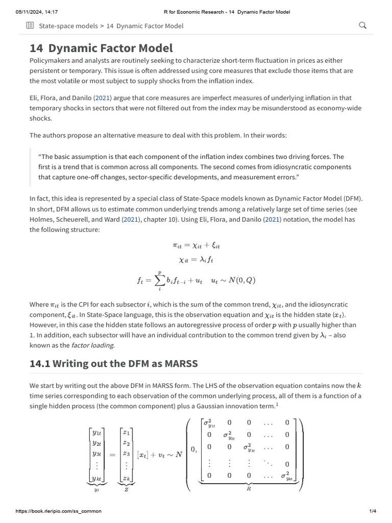 R For Economic Research - 14 Dynamic Factor Model | PDF | Inflation | Applied Mathematics