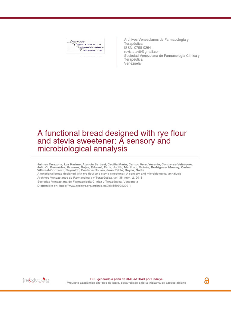 Estudio Centeno y Formukación | PDF | Foods | Rye