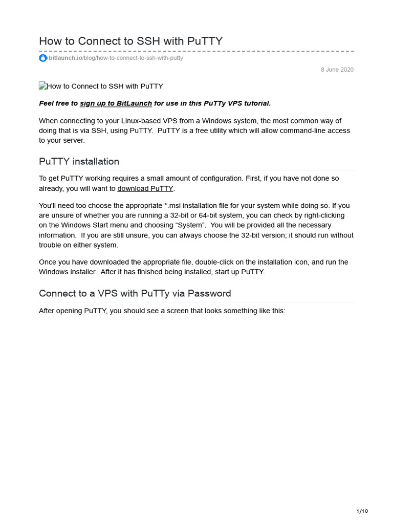 PuTTY SSH Guide for Windows Users | PDF | Secure Shell | System Software