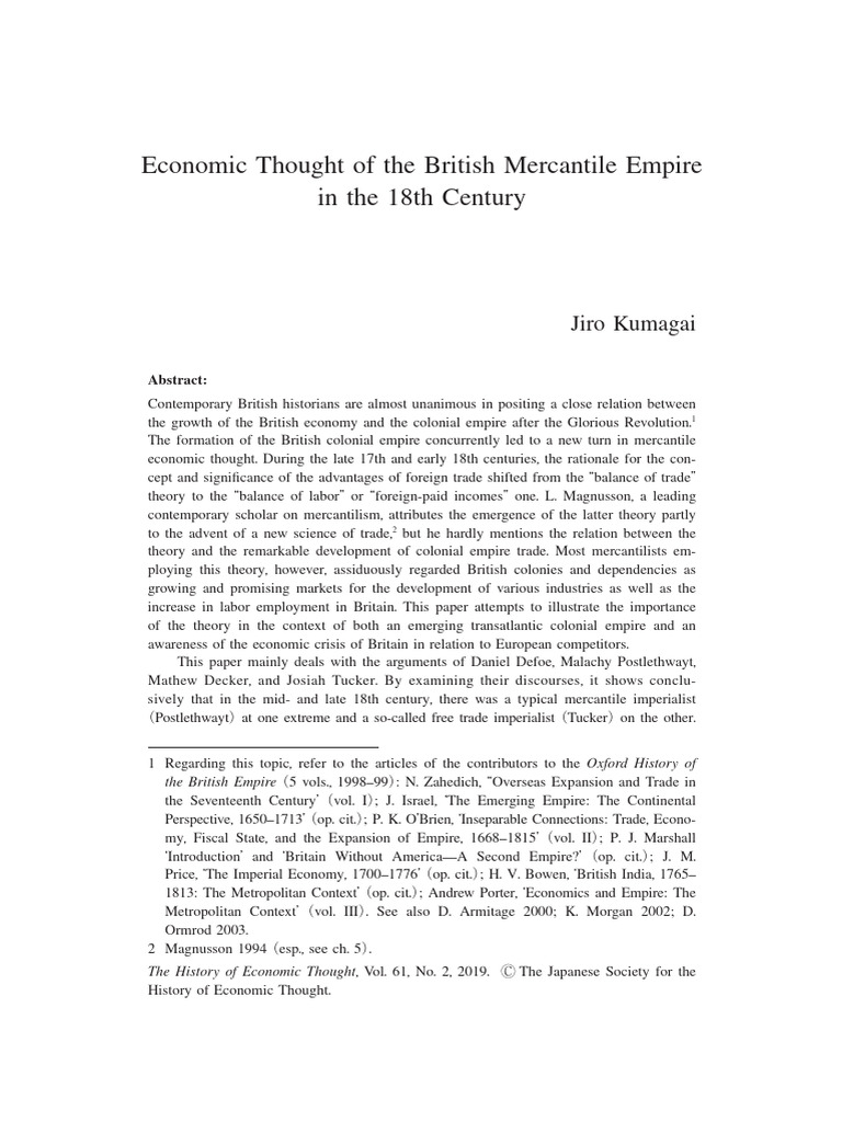 Economic Thought of The British Mercantile Empire - Pdf.crdownload ...