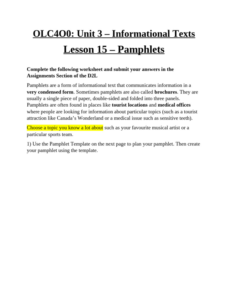 Creating Effective Pamphlets | PDF