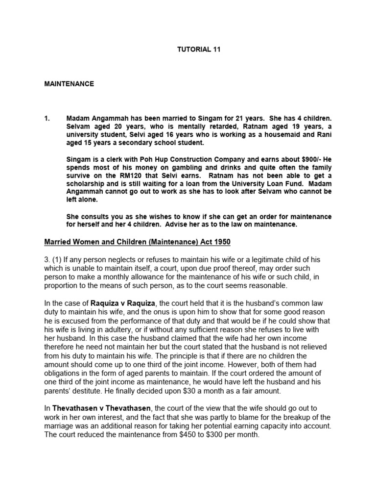 Maintenance Rights for Families Explained | PDF | Cost Of Living | Alimony