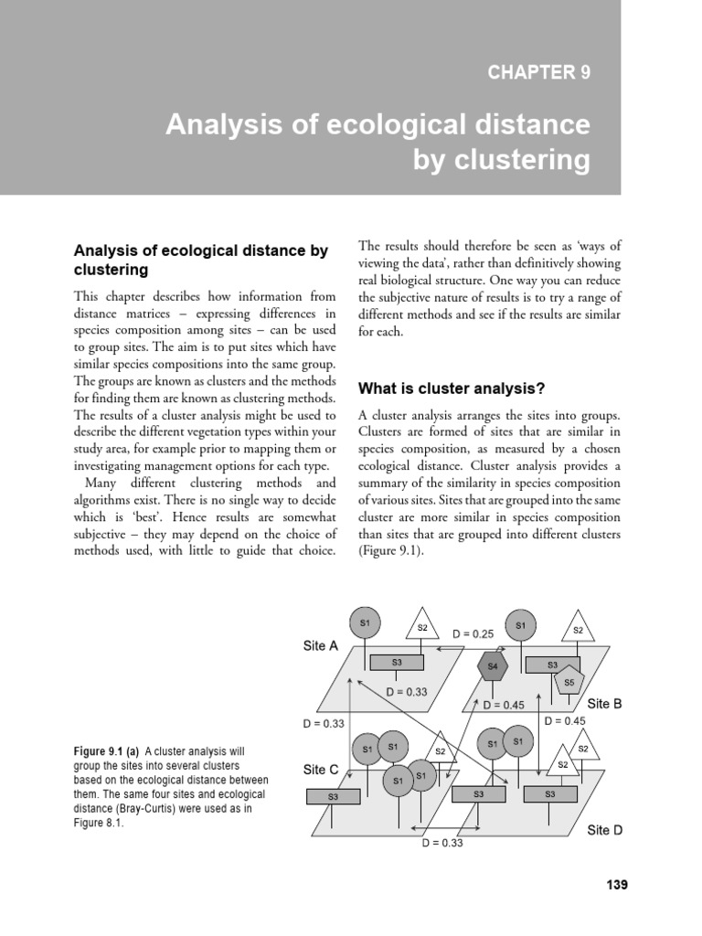 Chapter 9-Analysis of Ecological Distance by Clustering | PDF | Cluster Analysis | Spatial Analysis