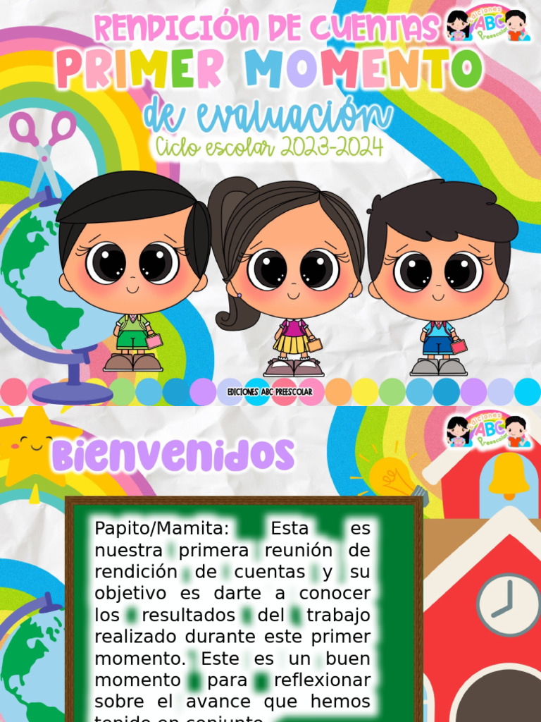 PRESENTACIÓN. RENDICIÓN DE CUENTAS PADRES DE FAMILIA Editable | PDF ...
