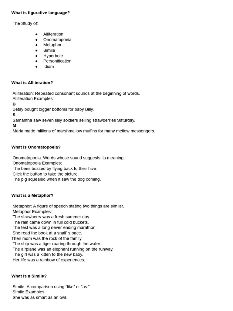 Understanding Figurative Language | PDF