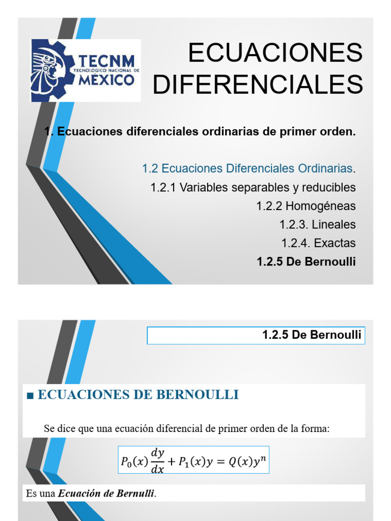06 EDO Bernoulli | PDF | Ecuaciones | Ecuaciones diferenciales