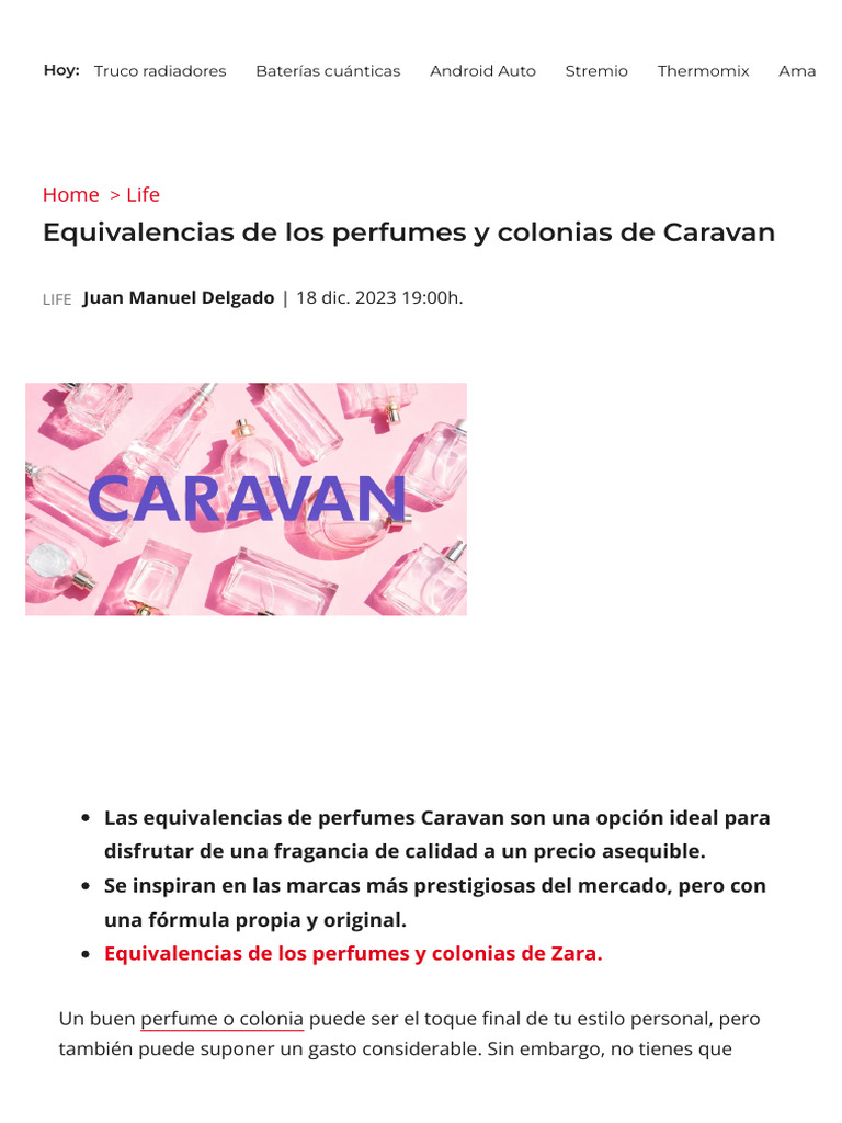 Equivalencias de Perfumes Caravan 2024 | PDF | Perfume
