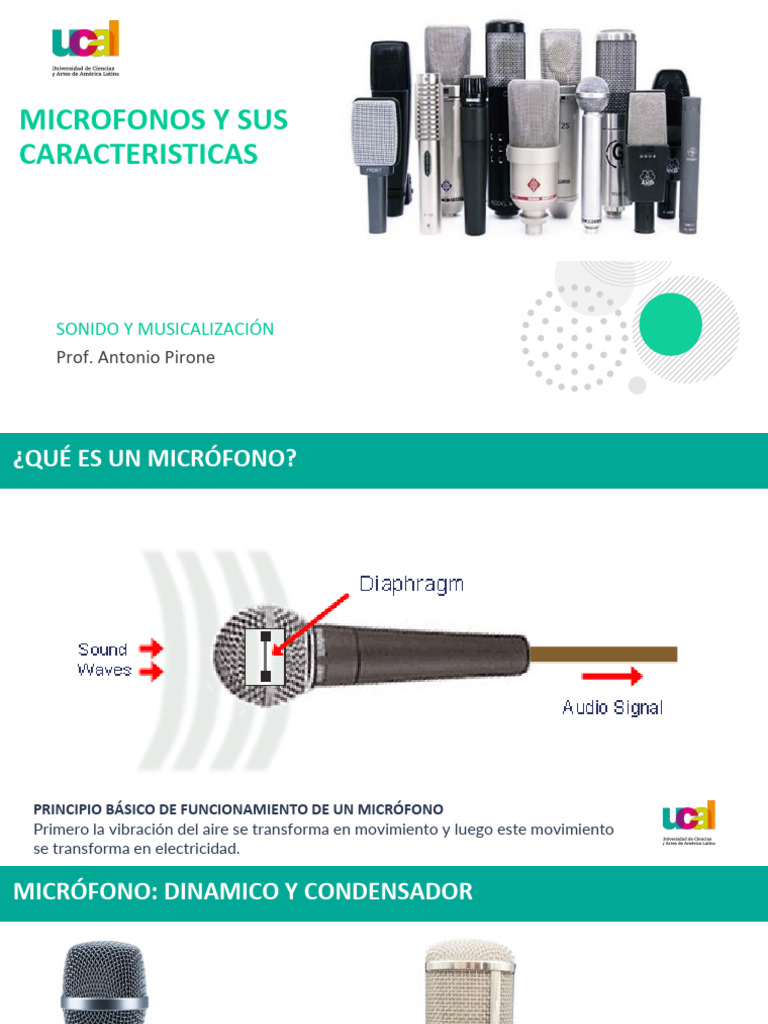MICROFONOS Y SUS CARACTERISTICAS | PDF | Micrófono | Tecnología de sonido