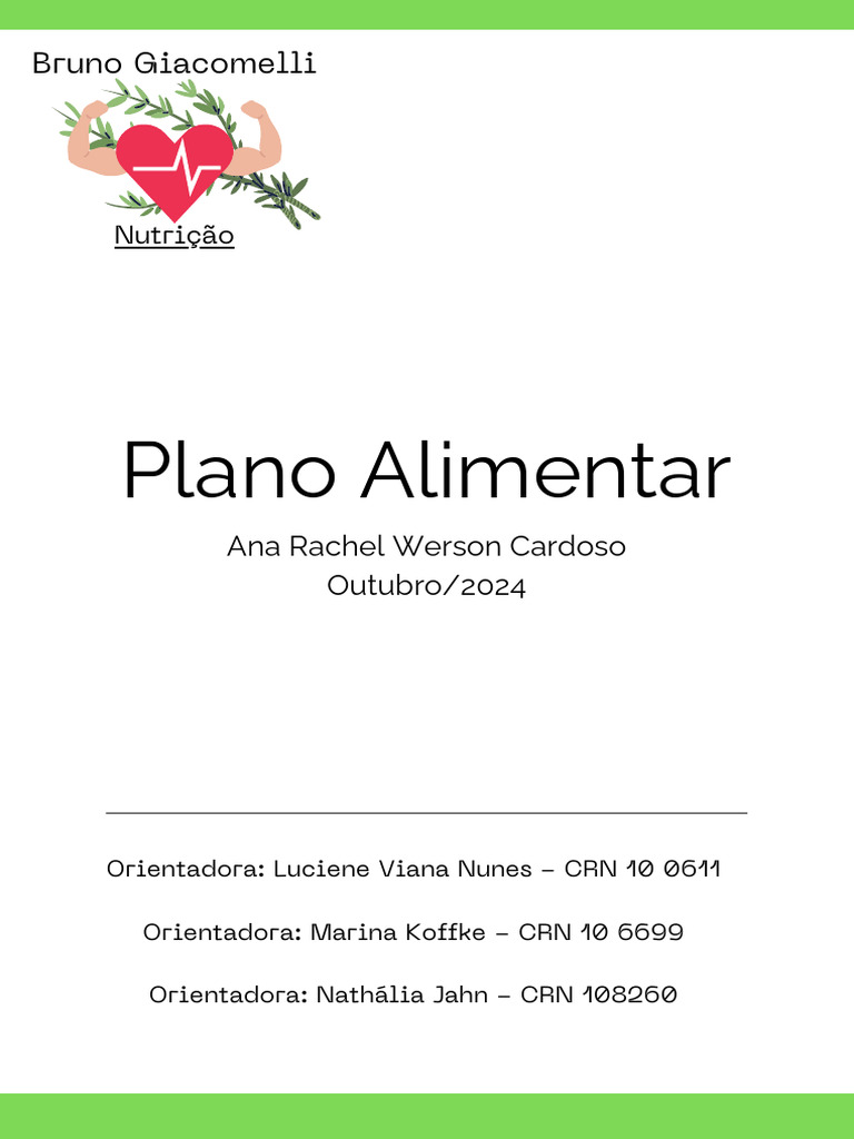 Plano Ana Rachel | PDF | Pães | Banana