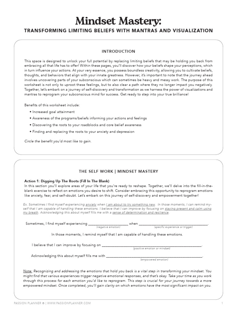 Mantra PDF - Mindset Mastery | PDF | Mindset | Emotions