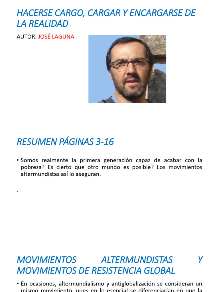 Hacerse Cargo, Cargar y Encargarse de La Realidad | PDF | Organización ...