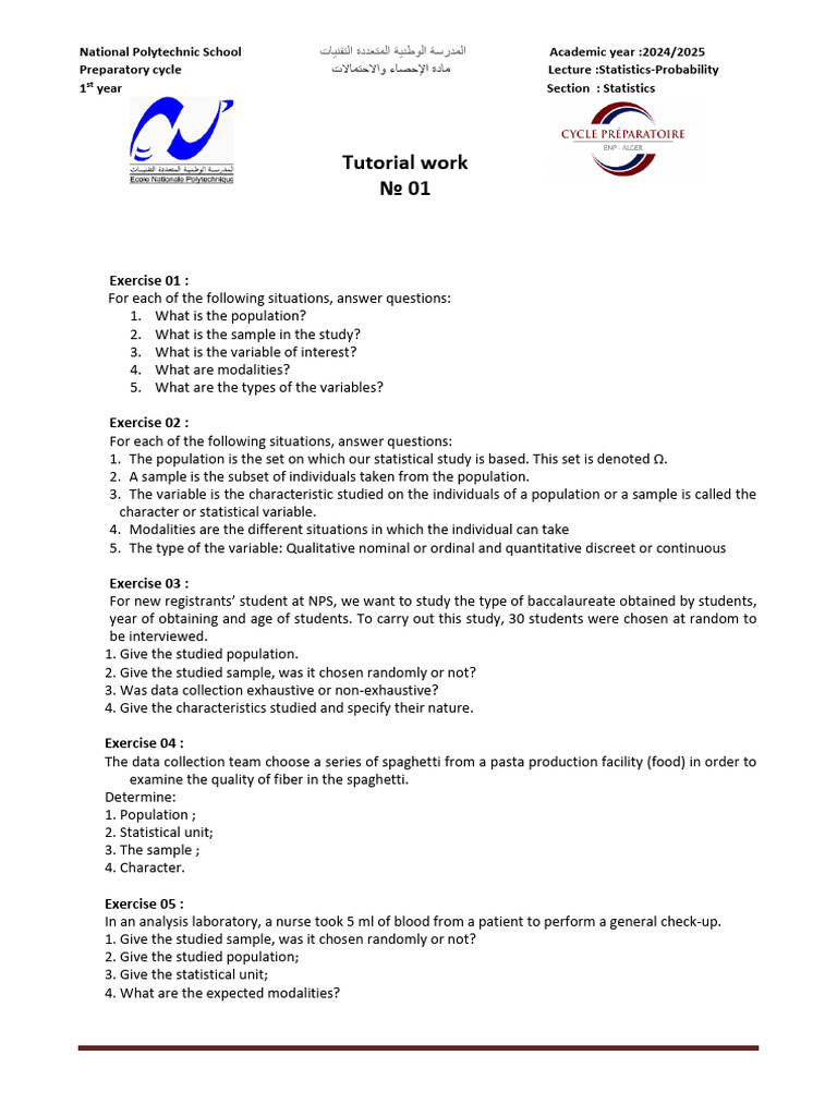 Tutorial Work 1: Exercise 01 | PDF | Career & Growth