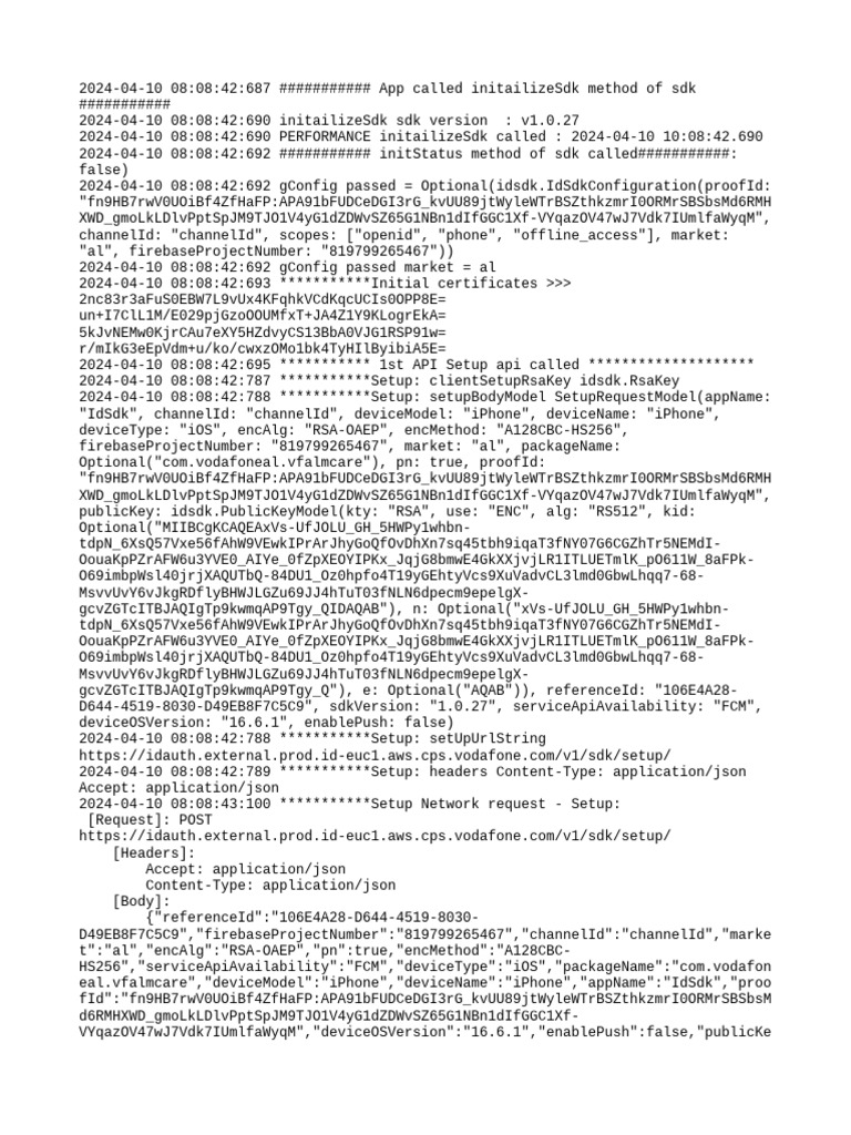 Id SDK Logs | PDF | Computing | Computer Security