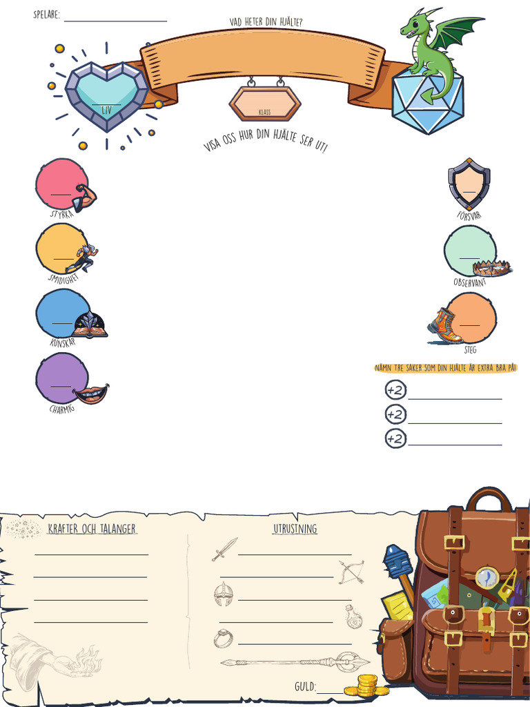 Dnd-Kids Karaktärsblad Swe | PDF