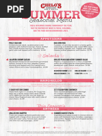 Chelo's Seasonal Menu Highlights | PDF | Hamburgers | Salad
