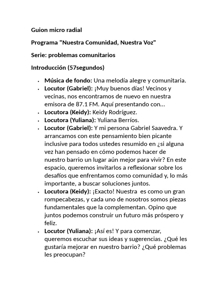 Mejoremos Nuestro Barrio Juntos | PDF