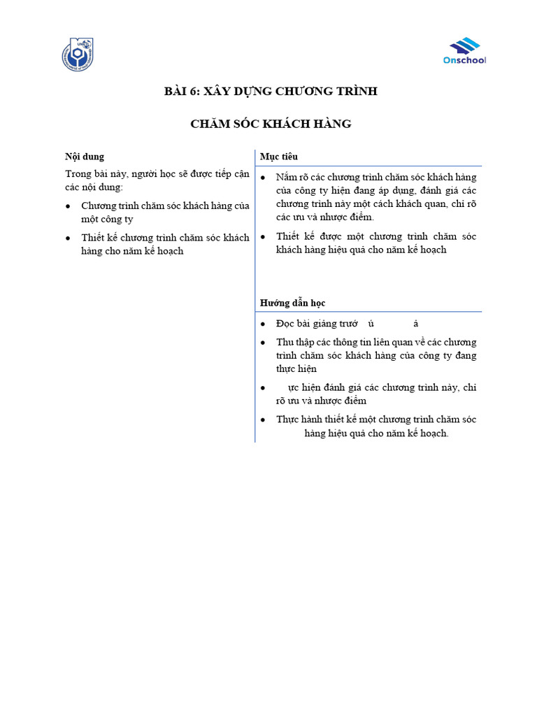 Tài liệu học tập Uneti - Ons. Bài 6 | PDF