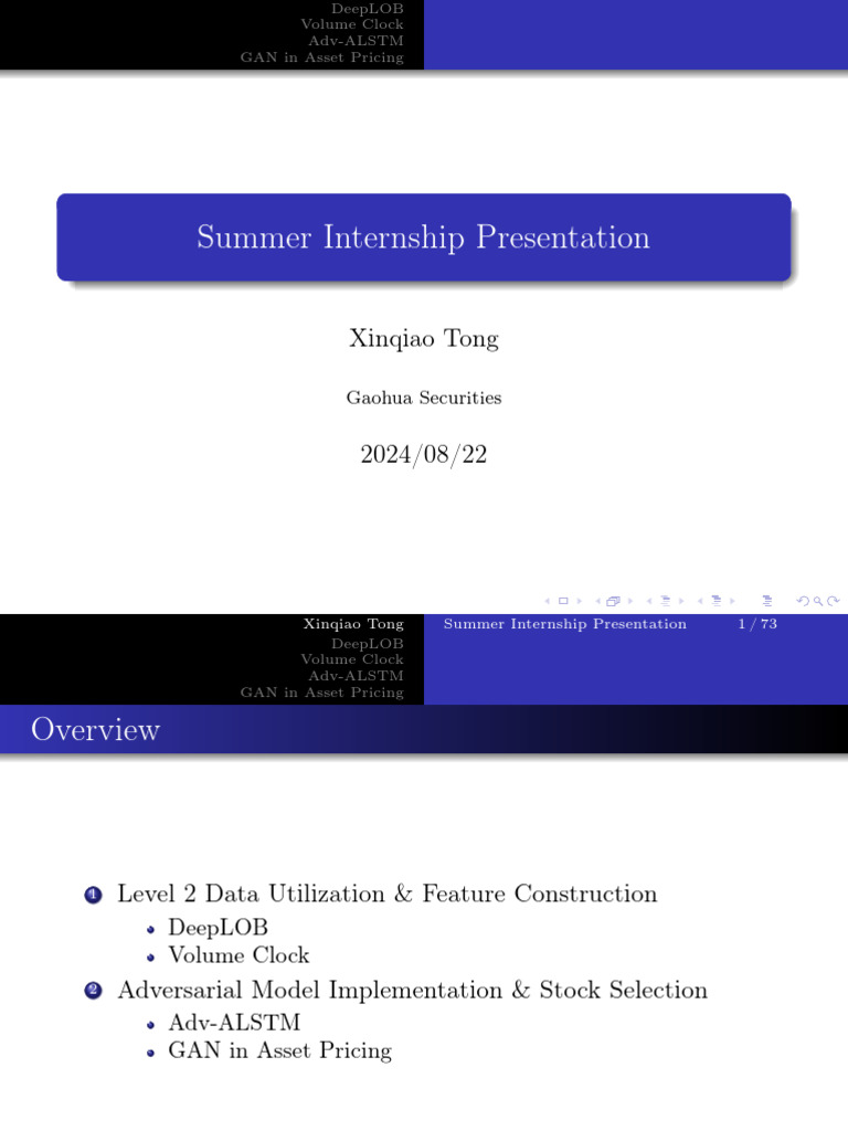 Internship Presentation | PDF | Applied Mathematics