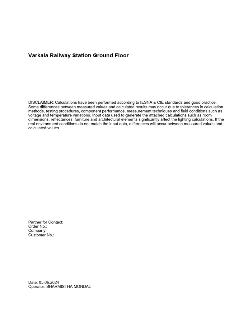 Lux Calculation Report | PDF | Lighting | Light