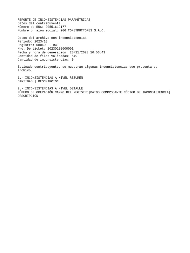 Reporte Parametricos | PDF