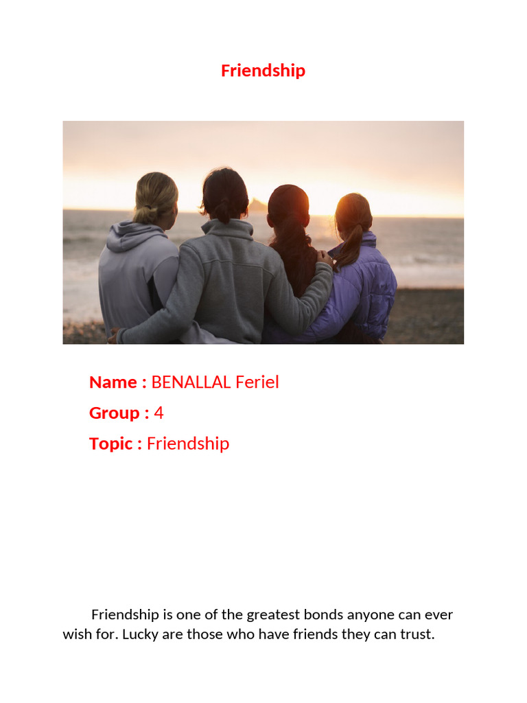 The Essence and Importance of Friendship | PDF | Friendship | Love