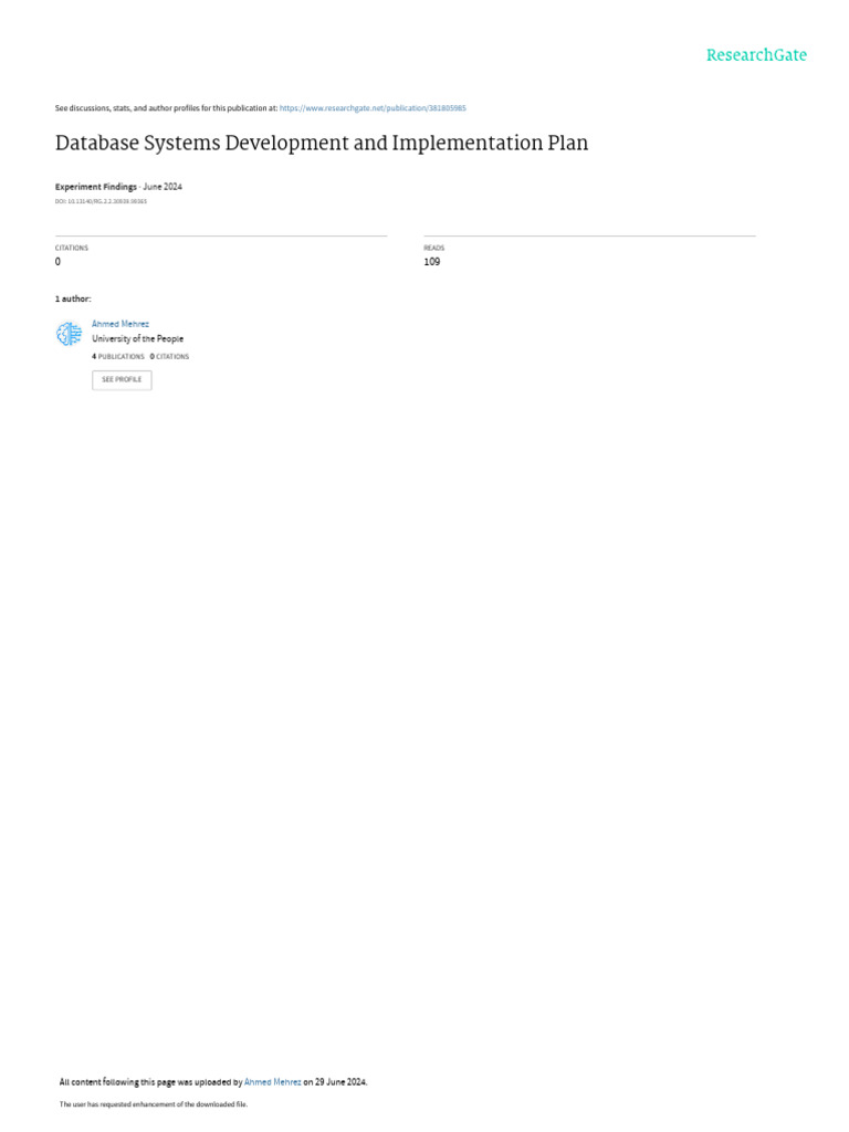 Database Systems Developmentand Implementation Plan | PDF | Databases | Web Application