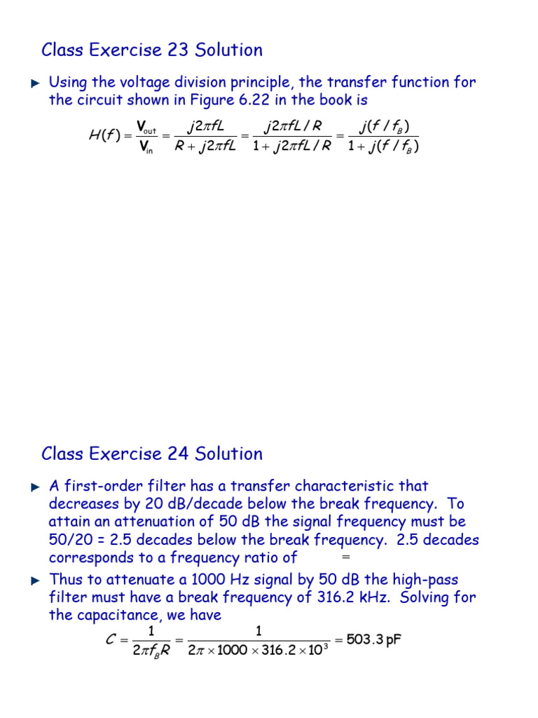 Class Exercise 23-24 Solution | PDF | Science & Mathematics | Technology & Engineering