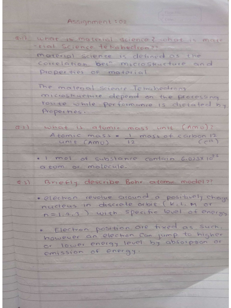 ASSIGNMENT 02 (Atomic Structure) | PDF