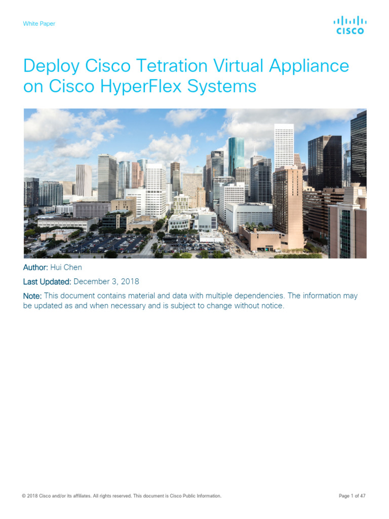 CISCO TETRATION ON HYPERFLEX SYSTEMS | PDF | Solid State Drive | Cache (Computing)