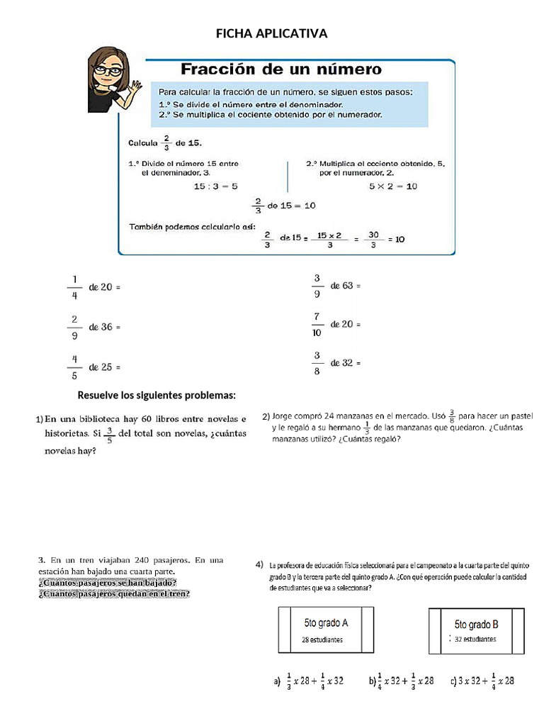 Ficha Fraccion de Un Numero | PDF