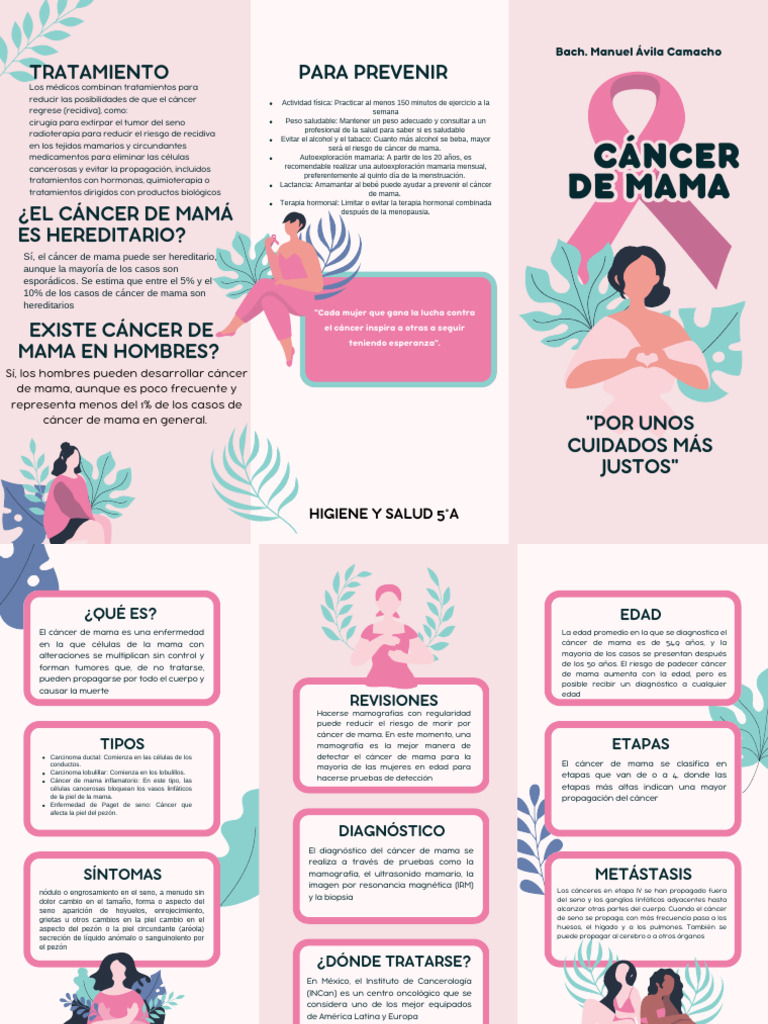 Folleto Tríptico Campaña Octubre Rosa Cáncer de Mama Ilustrado Femenino Ros - 20241107 - 143820 ...