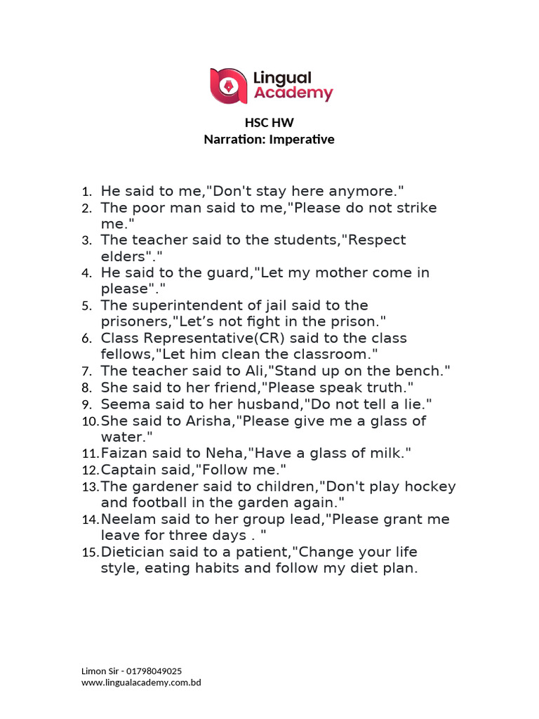 Narration Exercise HSC | PDF | Religion & Spirituality