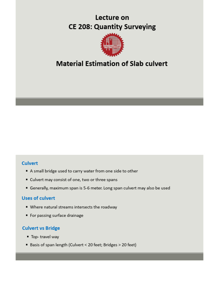 Slab Culvert | PDF | Bridge | Civil Engineering