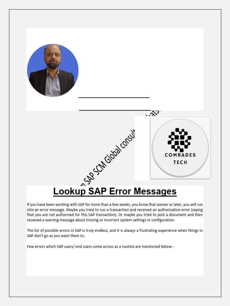 SAP MM Errors 1715014843 | PDF | Database Transaction | System