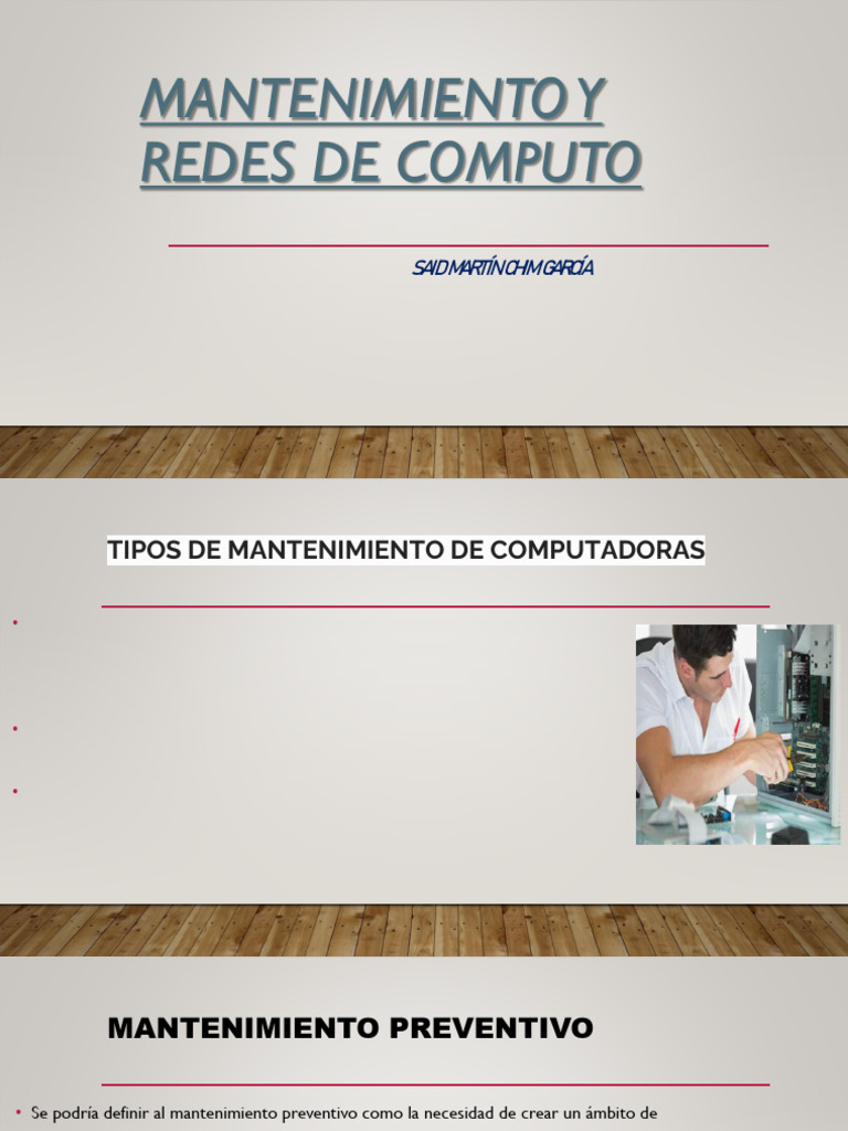 Mantenimiento y Redes de Cómputo | PDF | Red de computadoras | Hardware ...