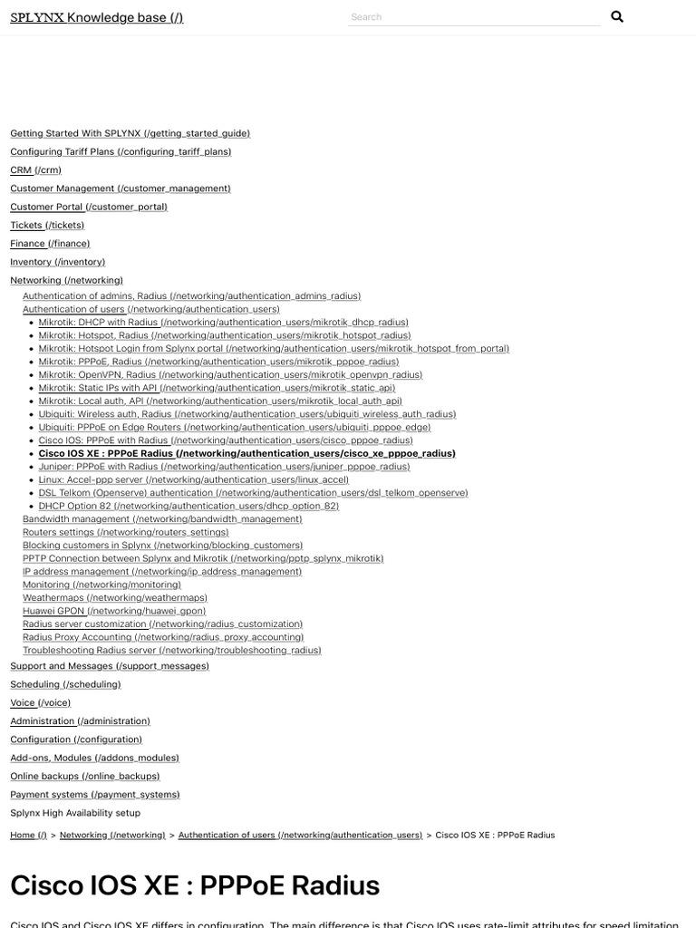 Cisco IOS XE: PPPoE Radius | PDF | Radius | Ip Address