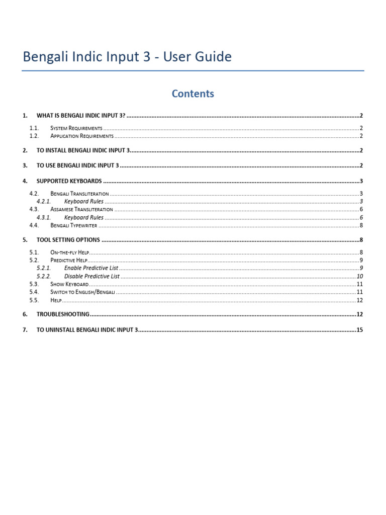 Bengali Indic Input 3-User Guide | PDF | Computer Keyboard | Windows 7