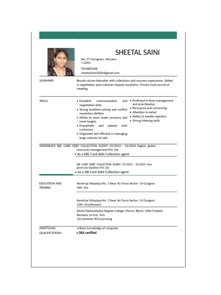 Resume Rs SS | PDF