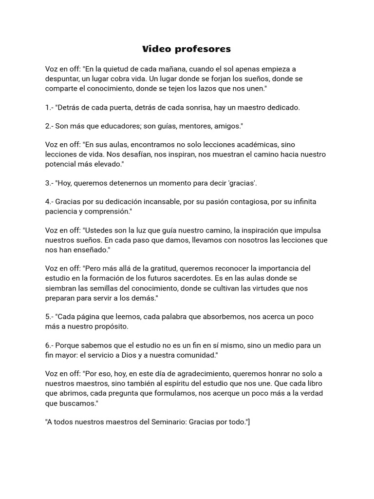 Video Profesores | PDF | Crecimiento personal y profesional | Religión ...